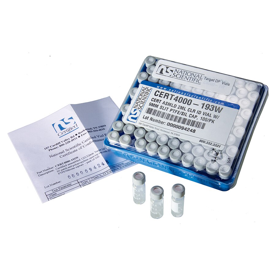 Certified Autosampler Screw-Thread Vial Kit, Bonded PTFE/Silicone Slit ...