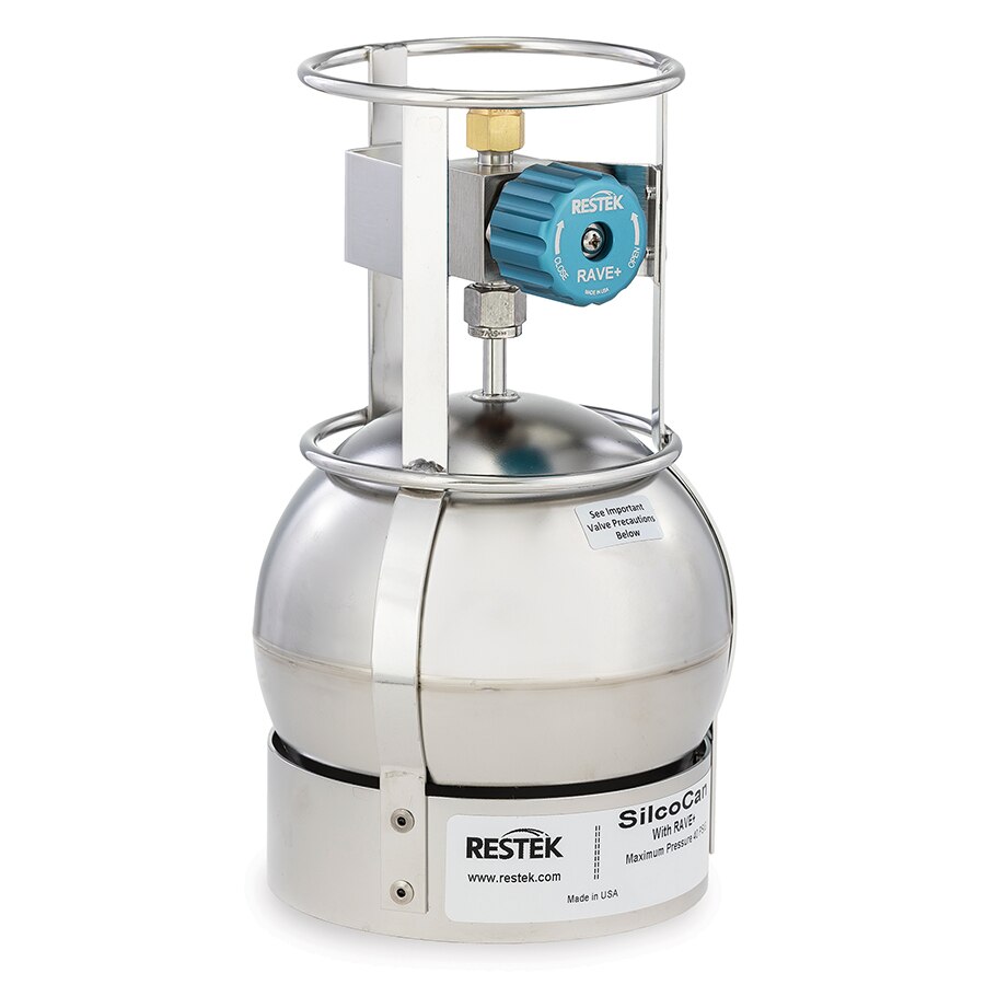 SilcoCan Air Sampling Canister, 1 L, with 2-Port RAVE+ Valve - GMICore