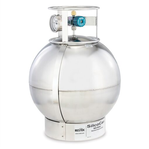 SilcoCan Air Sampling Canister, 15 L, with 3-Port Siltek-Treated RAVE+ ...